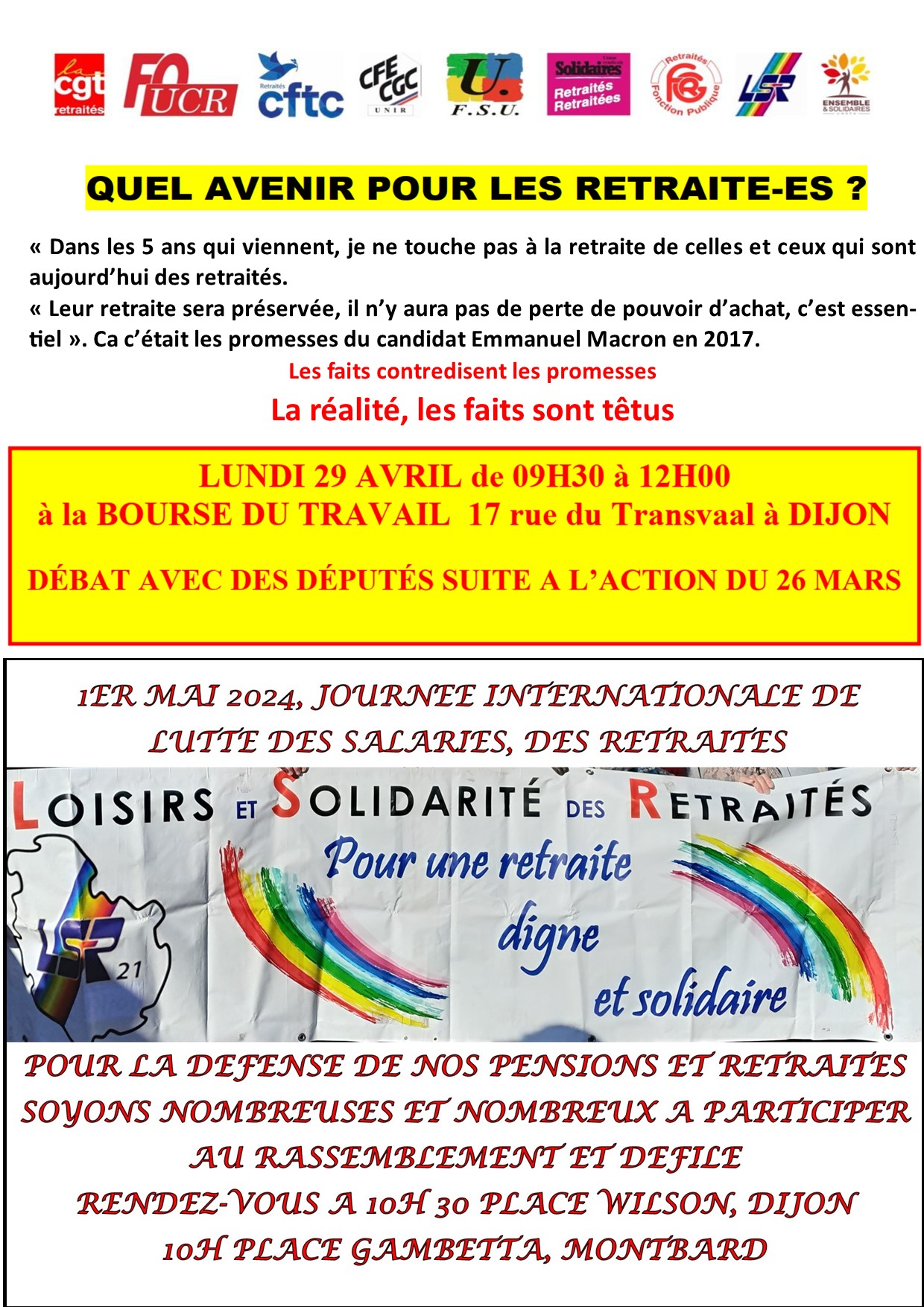 Actions des 29 avril et 1er Mai – LSR21 – Loisirs et Solidarité des ...